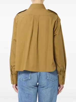 Celine Cropped Cotton And Linen Shirt