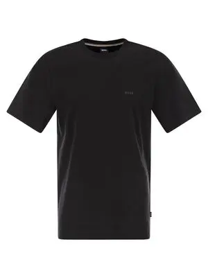 BOSS Cotton Jersey T-shirt With Logo - Black