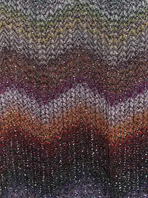 Missoni Sleeveless Sequined Zigzag Knit Dress