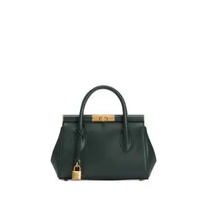Dolce & Gabbana Dolce & Gabbana Calfskin Top Handle Bag With Gold-Tone Hardware Green