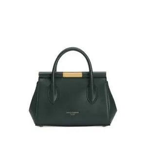 Dolce & Gabbana Calfskin Top Handle Bag With Gold-tone Hardware - Green