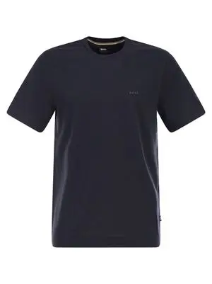 BOSS Cotton Jersey T-shirt With Logo - Blue