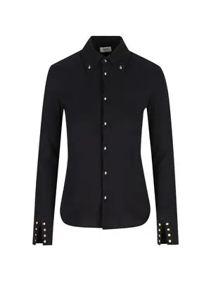 Celine Cotton Shirt With Embroidered Logo Detail