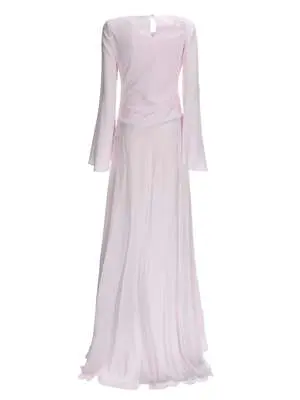 Alexander McQueen Long Dress With Drape - Pink
