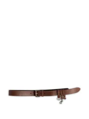 Miu Miu Leather Belt With Silver Tone Hardware - Multicolor
