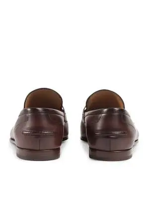 Gucci Jordaan Leather Loafers - Brown