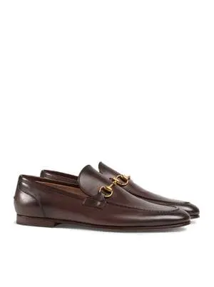 Gucci Jordaan Leather Loafers - Brown