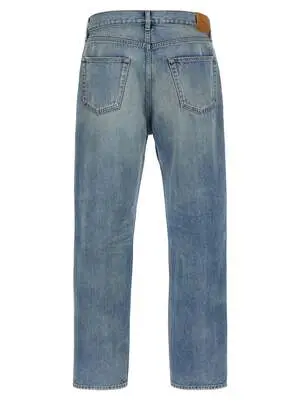 Saint Laurent Mick Stonewashed Cotton Denim Jeans - Blue