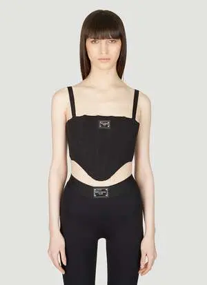 Dolce & Gabbana Logo Plaque Corset - Black
