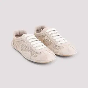 Prada Opale Beige Suede Calf Leather Sneakers - Multicolor