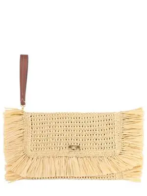 ANYA HINDMARCH Oversize Raffia Clutch Bag - Cream