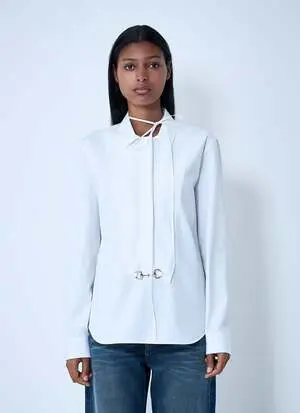 Gucci Cotton Poplin Horsebit Detail Shirt - White