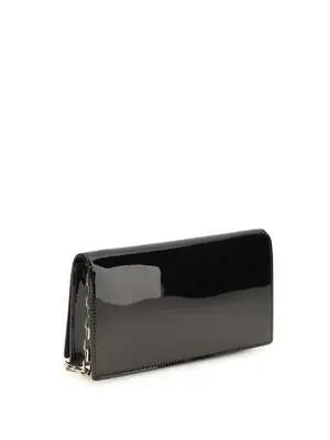 CHRISTIAN LOUBOUTIN Bettina Patent Calf Leather Shoulder Bag With Jewel Detail - Black