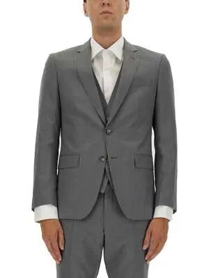 BOSS Slim Fit Wool Jacket - Gray