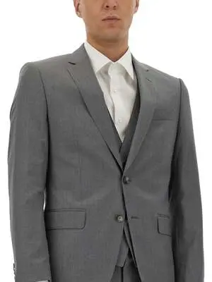 BOSS Slim Fit Wool Jacket - Gray