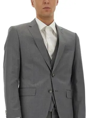 BOSS Slim Fit Wool Jacket - Gray