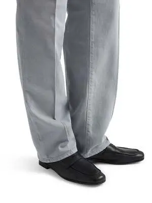 Prada Goat Skin Leather Moc Toe Loafers