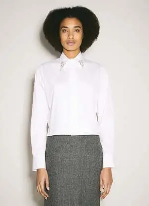 PRADA PRADA Embroidered Cotton Poplin Shirt