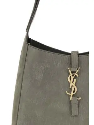 Saint Laurent 5 À 7 Supple Shoulder Bag In Grained Nubuck - Gray