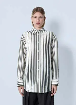 Saint Laurent Striped Button-down Shirt In Cotton