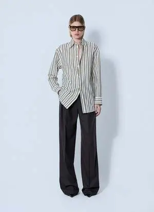Saint Laurent Striped Button-down Shirt In Cotton