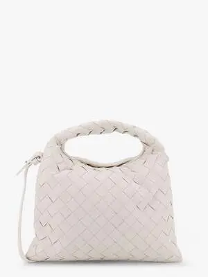 Bottega Veneta Mini Hop Intrecciato Leather Crossbody Bag - White