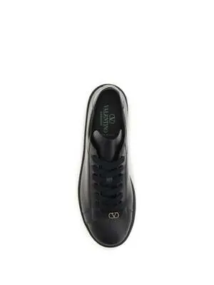 Valentino Garavani Royco Nappa Calfskin Lace-up Sneakers With Vlogo Signature Detail - Black