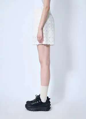 Moncler Logo Patch Cotton Blend Shorts