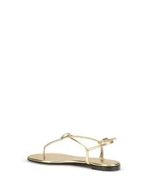 GIUSEPPE ZANOTTI Pia Mizuki Embellished Leather Thong Sandals - Gold