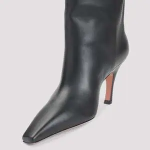 Amina Muaddi Mona 80 Leather Boots