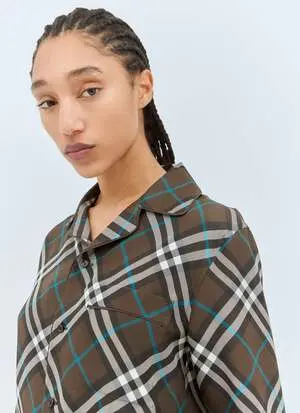 Burberry Silk Poplin Check Pyjama Shirt