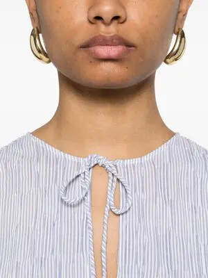 Loewe Cotton Blend Midi Dress With Drawstring Neck