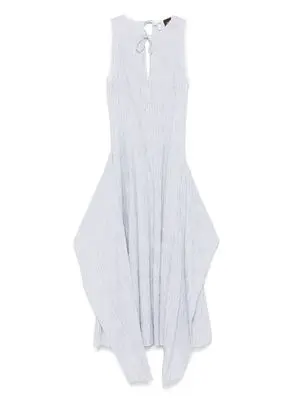 Loewe Cotton Blend Midi Dress With Drawstring Neck - Multicolor