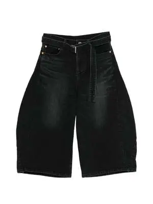 Sacai Belted Denim Bermuda Shorts