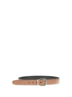 FERRAGAMO Reversible And Adjustable Gancini Belt - Brown