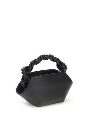 GANNI Bou Mini Handbag In Textured Leather - Black