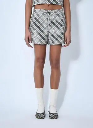 Burberry BURBERRY Check Drawstring Shorts Cream