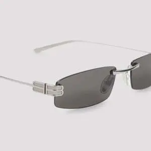 Balenciaga Gossip Rectangle Sunglasses - Silver