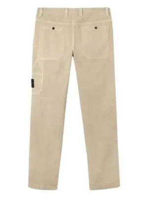 Stone Island Organic Panama Cotton Pants With `old` Effect - Multicolor
