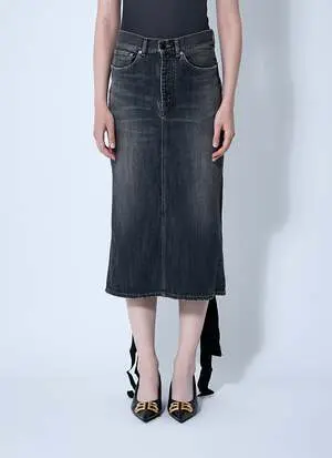 Balenciaga Lace-up Denim Skirt