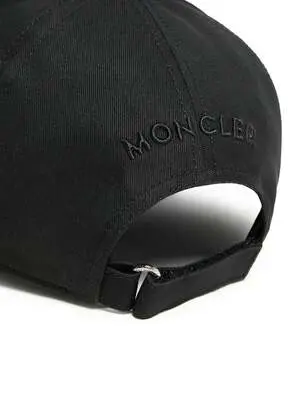 Moncler Cotton Gabardine Baseball Cap - Black