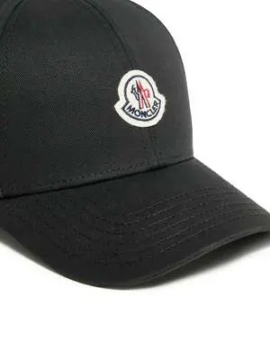 Moncler Cotton Gabardine Baseball Cap - Black