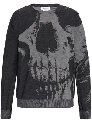 Alexander McQueen Skull Wool Crew Neck Sweater - Multicolor