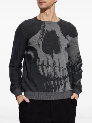 Alexander McQueen Skull Wool Crew Neck Sweater