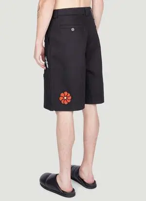 Moncler Jw Anderson Floral Embroidered Bermuda Shorts - Black