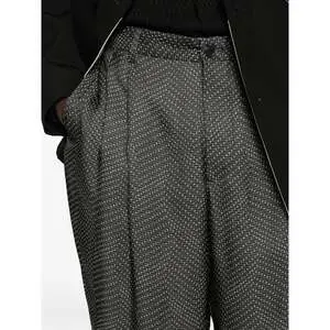 Giorgio Armani All-over Patterned Viscose Trousers - Gray