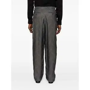 Giorgio Armani All-over Patterned Viscose Trousers - Gray
