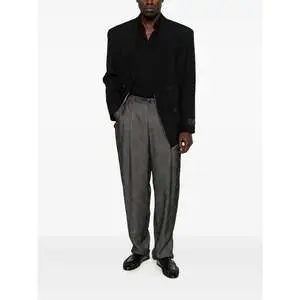 Giorgio Armani All-over Patterned Viscose Trousers - Gray