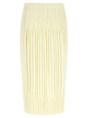 Issey Miyake Midi Pleated Skirt - Yellow