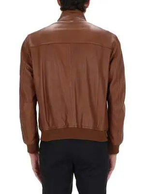 BOSS Leather Zip-up Jacket